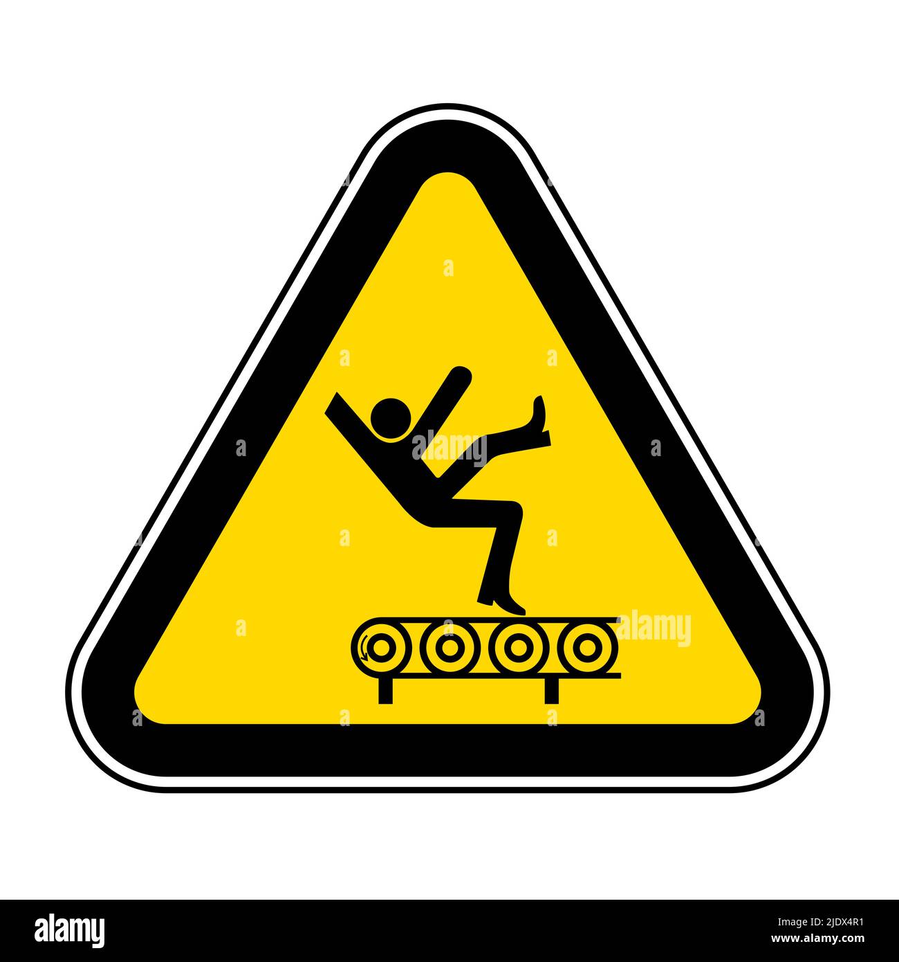 Fall Hazard From Conveyor Symbol Sign, Vector Illustration, Isolate On ...