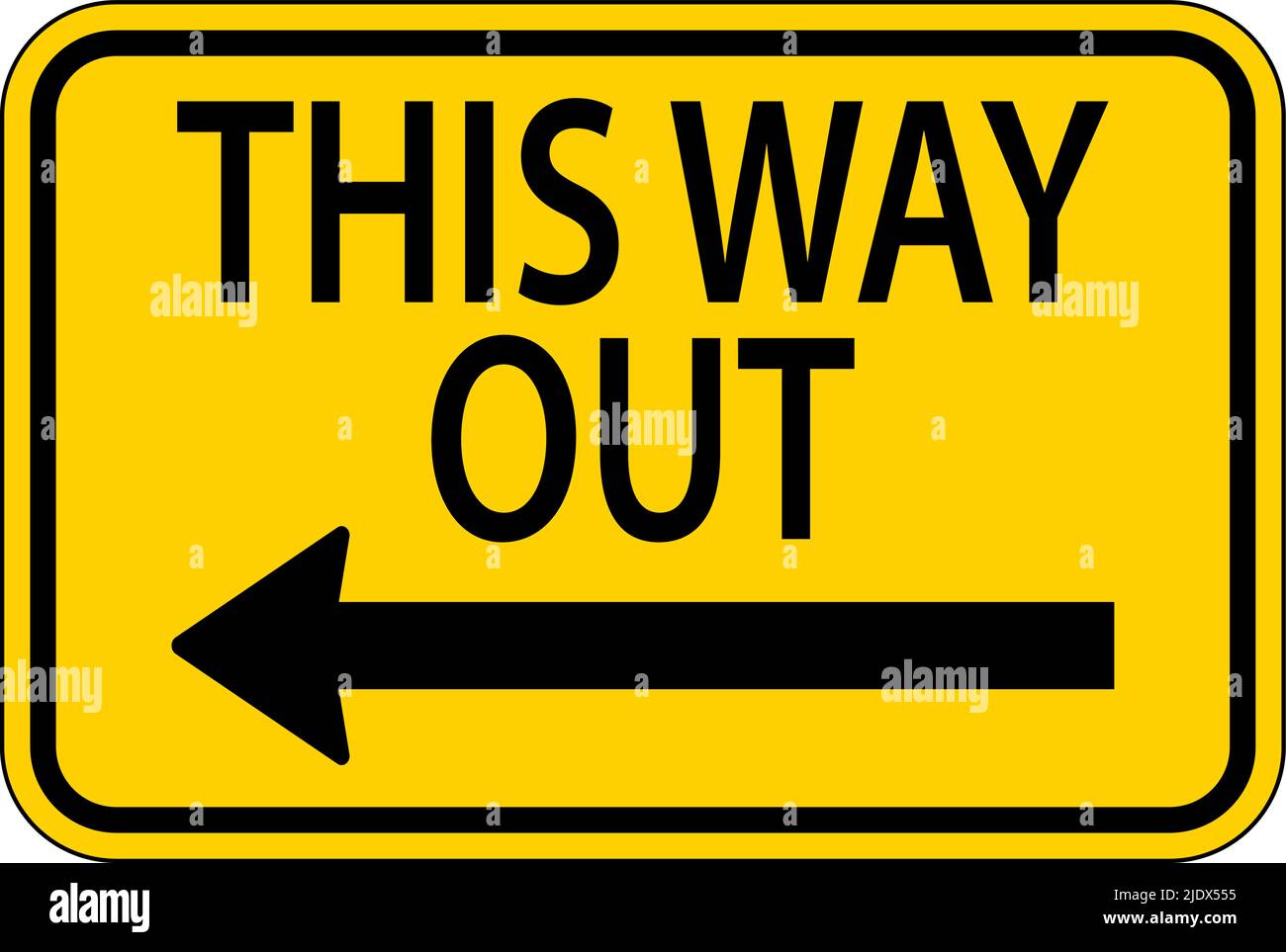 This Way Out Left Arrow Sign On White Background Stock Vector Image ...