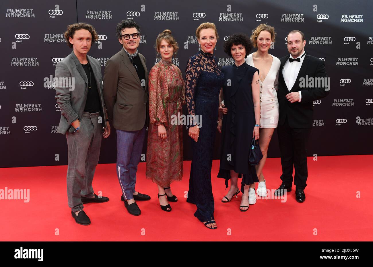 Munich, Germany. 23rd June, 2022. Actors Aaron Friesz, (l-r) Manuel ...