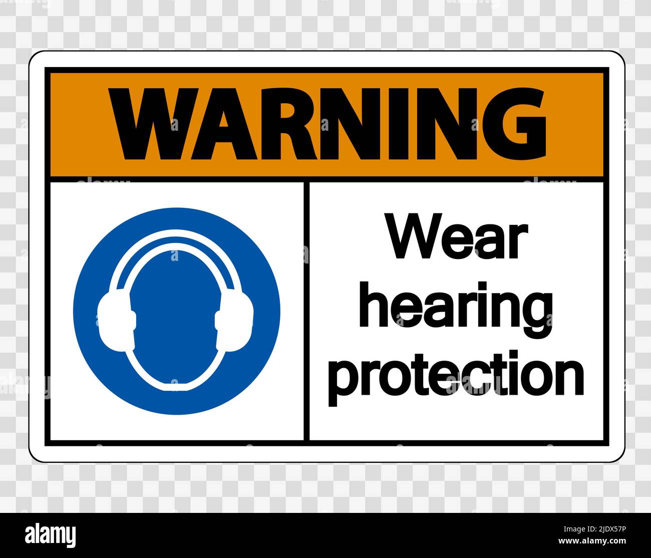 Warning Wear hearing protection on transparent background,vector ...