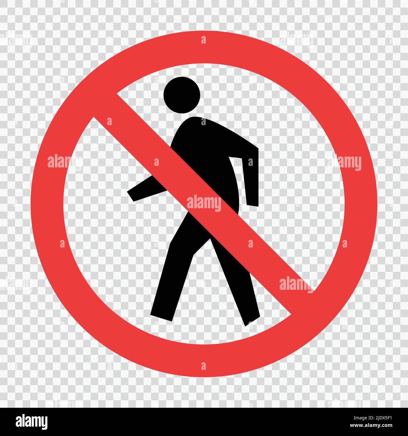 No Pedestrian Traffic Sign on transparent background,vector ...