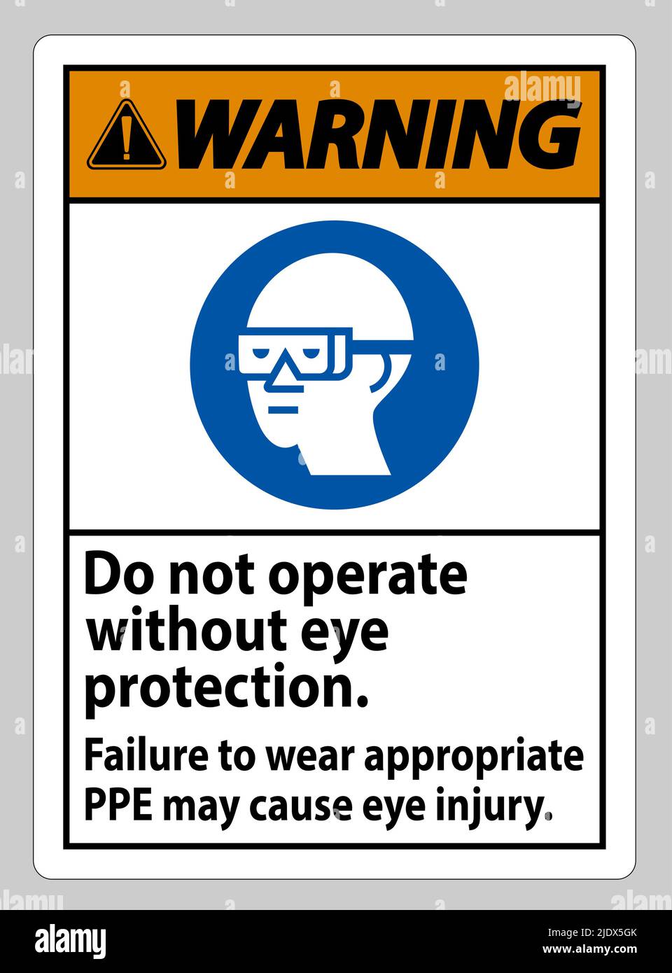 Warning Sign Do Not Enter Without Wearing Eye Protection,Vision Damage ...