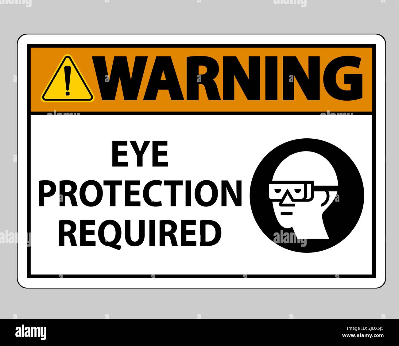 Warning sign Eye Protection Required on white background Stock Vector ...