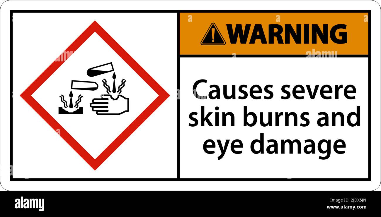 Warning Causes Severe Skin Burns Eye Damage GHS Sign Stock Vector Image ...