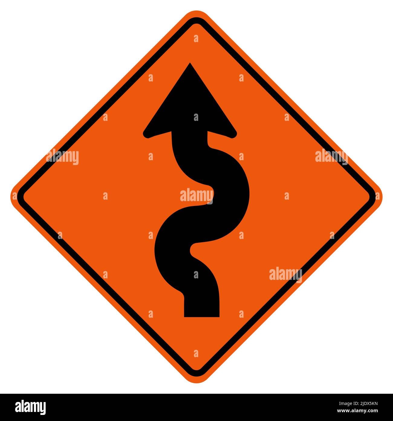 Winding Traffic Road Symbol Sign Isolate on White Background,Vector ...