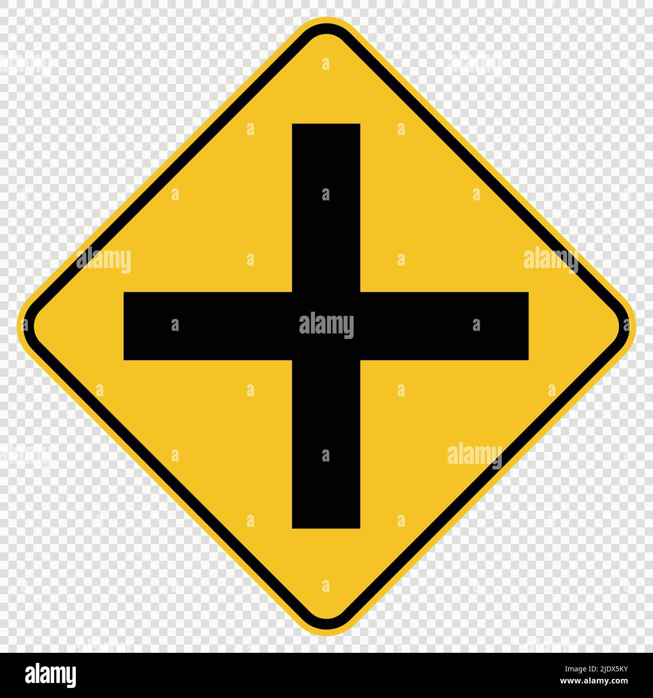 Crossroads Junction Traffic Road Sign on transparent background,vector ...