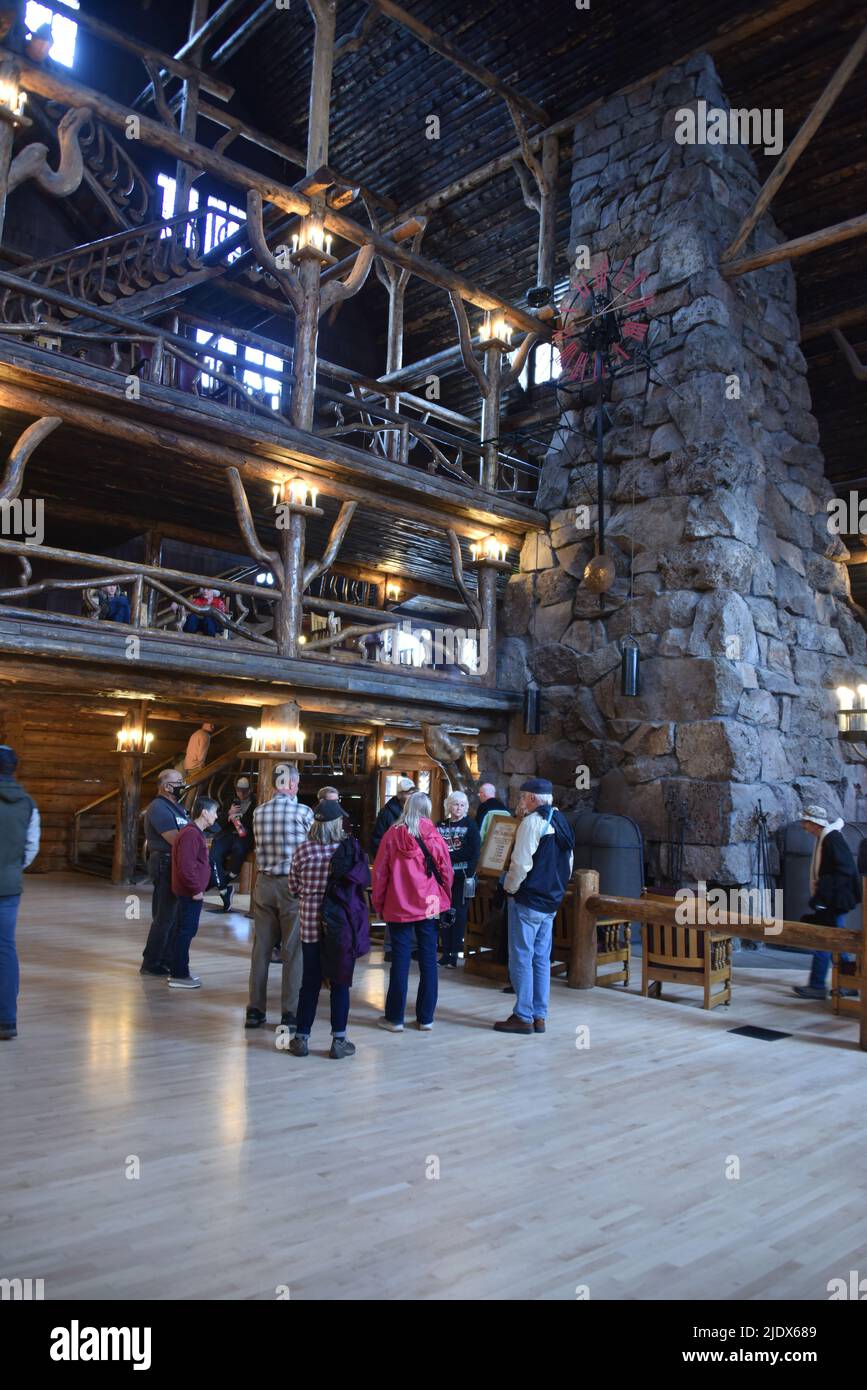Yellowstone National Park USA 5/21-24/2022. Old Faithful Inn grand ...