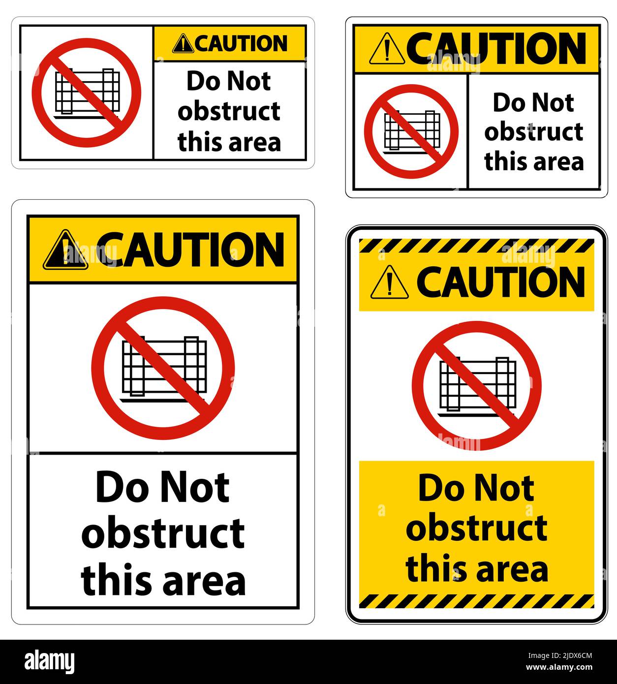 Caution Do Not Obstruct This Area Signs Stock Vector Image & Art - Alamy