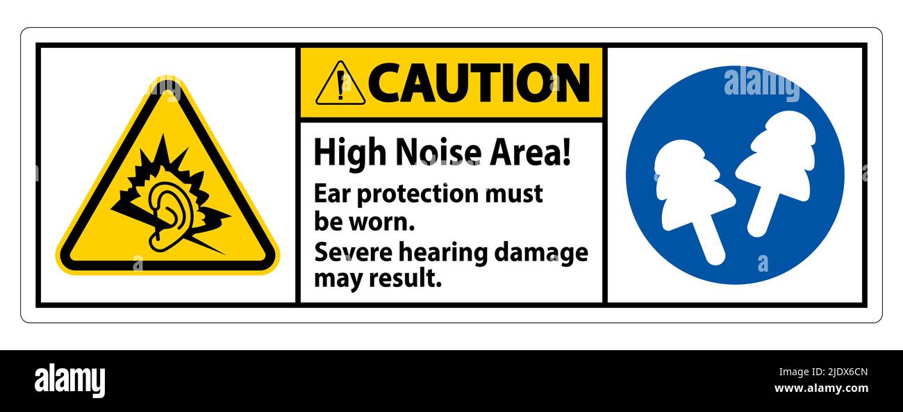 Warning Sign High Noise Area Ear Protection Must Be Worn, Severe ...