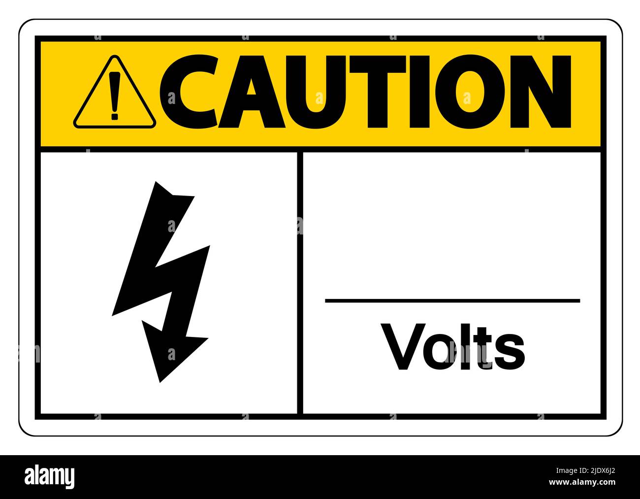 Caution Volts Symbol Sign On White Background Stock Vector Image & Art ...