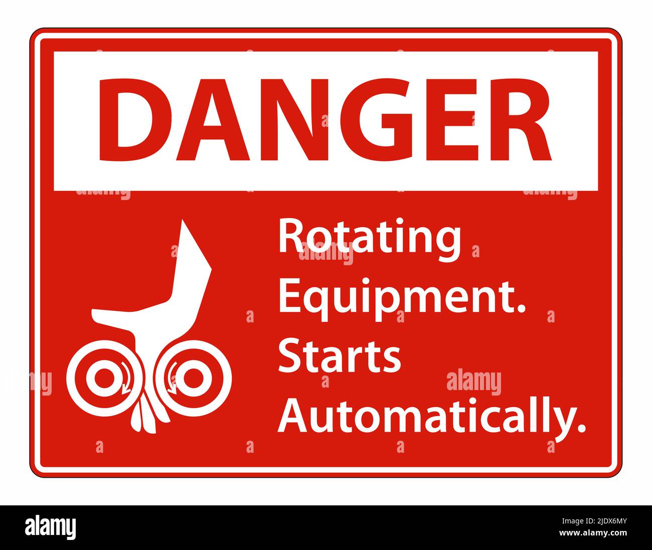 Rotating Equipment.Starts Automatically Symbol Sign Isolate on White ...