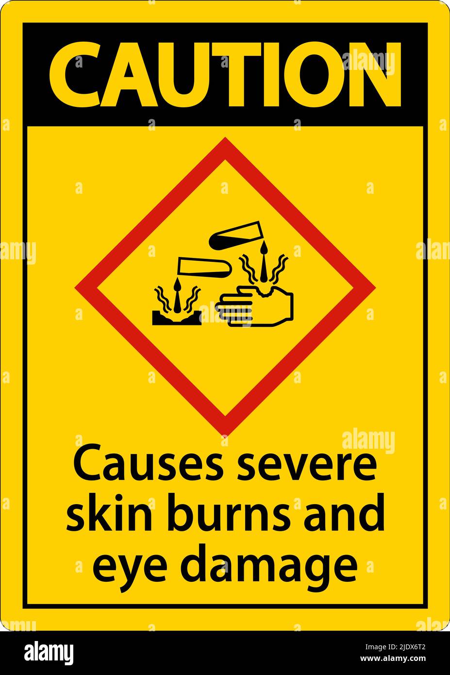Caution Causes Severe Skin Burns Eye Damage GHS Sign Stock Vector Image ...