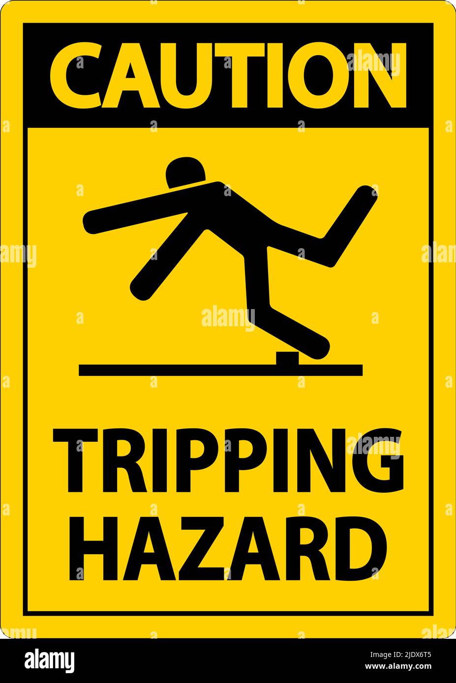Caution Tripping Hazard Sign On White Background Stock Vector Image ...