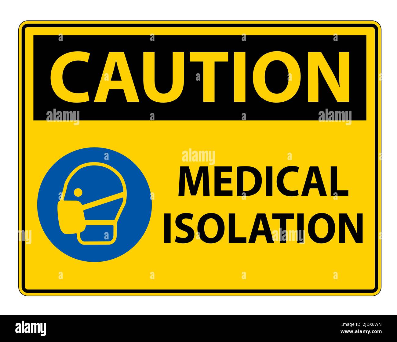 Caution Medical Isolation Sign Isolate On White Background,Vector ...