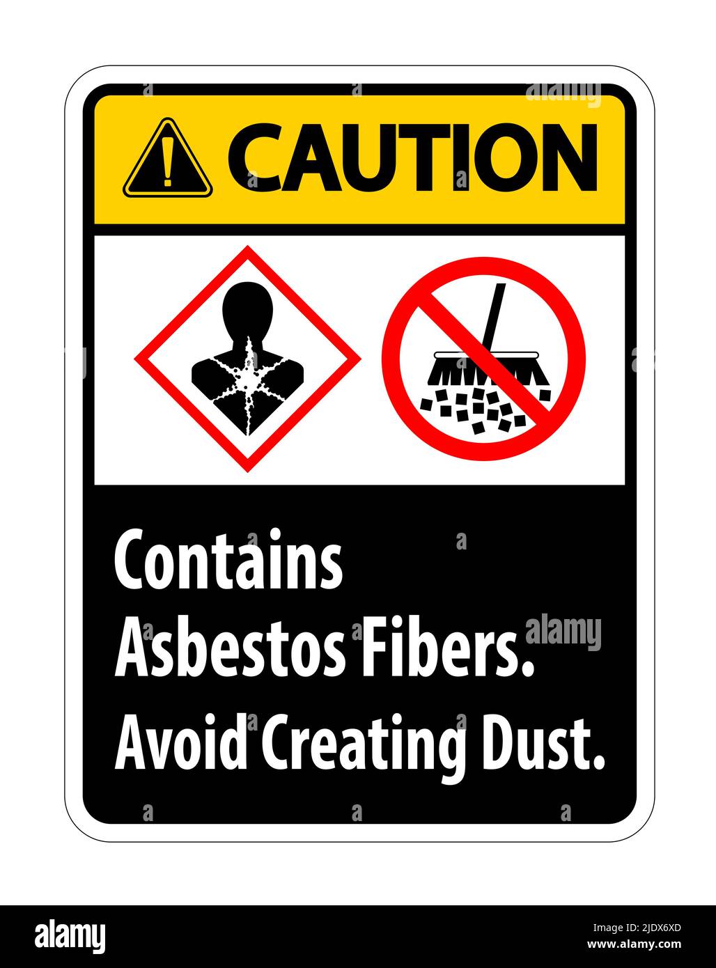 Caution Label Contains Asbestos Fibers,Avoid Creating Dust Stock Vector ...