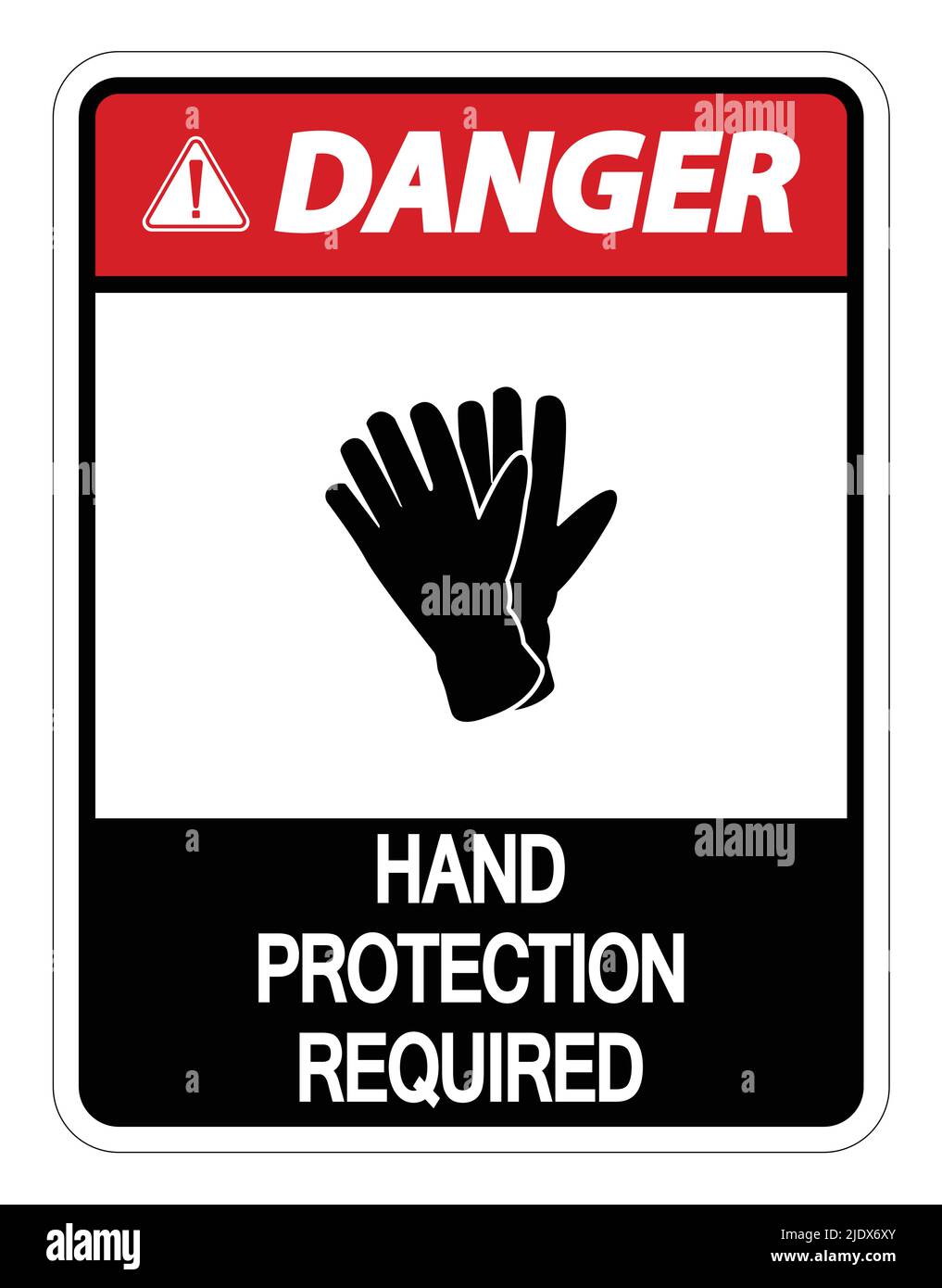 Danger Hand Protection Required Sign on white background,vector ...