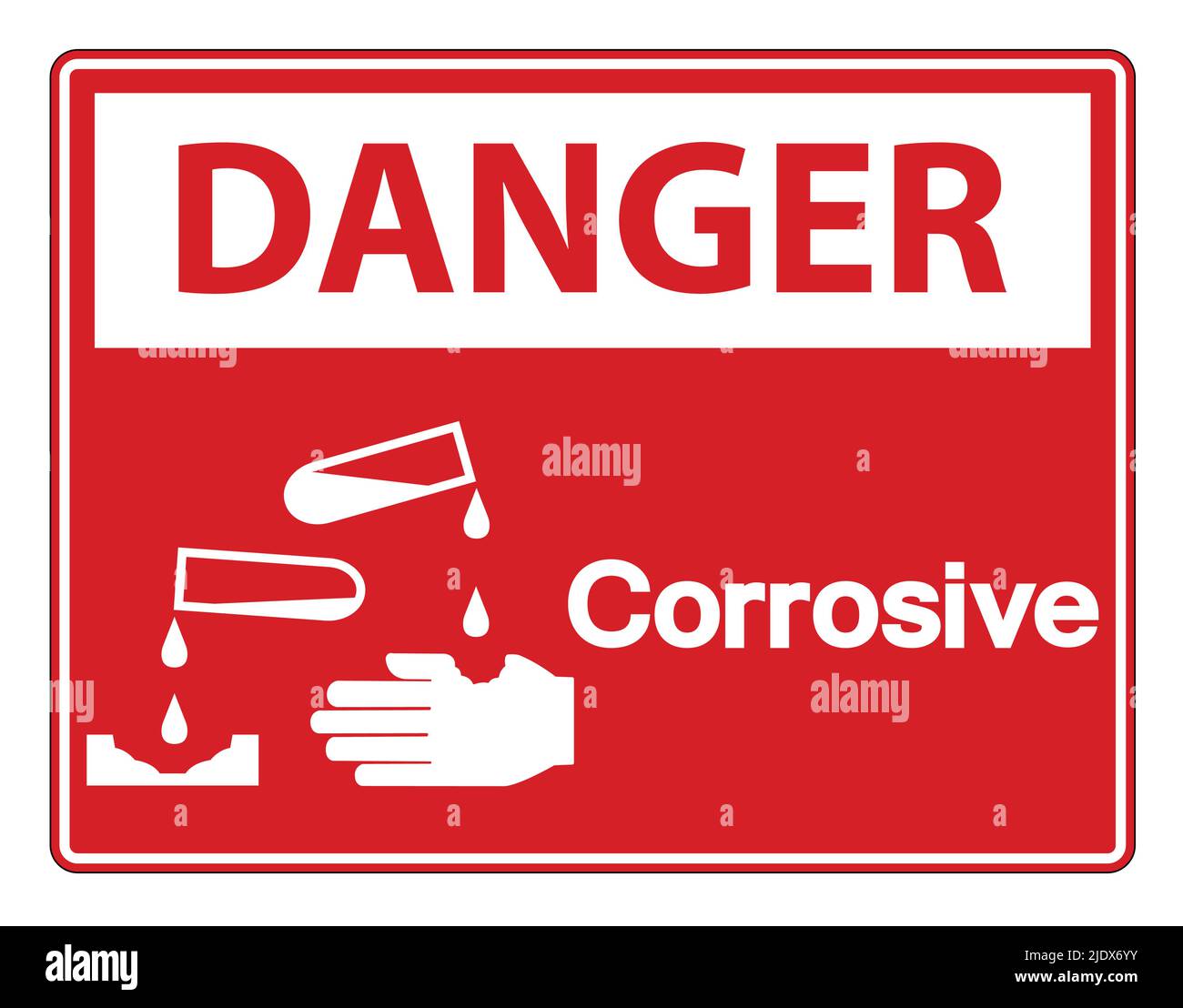 Danger Corrosive Symbol Sign Isolate On White Background,Vector ...