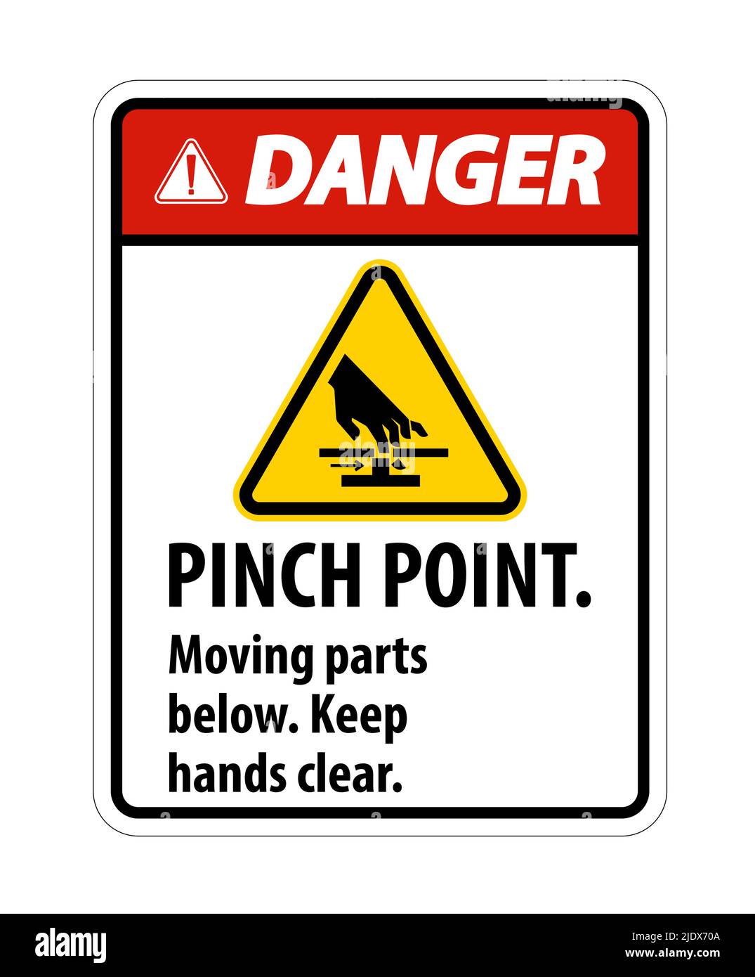 Danger Pinch Point, Moving Parts Below, Keep Hands Clear Symbol Sign ...