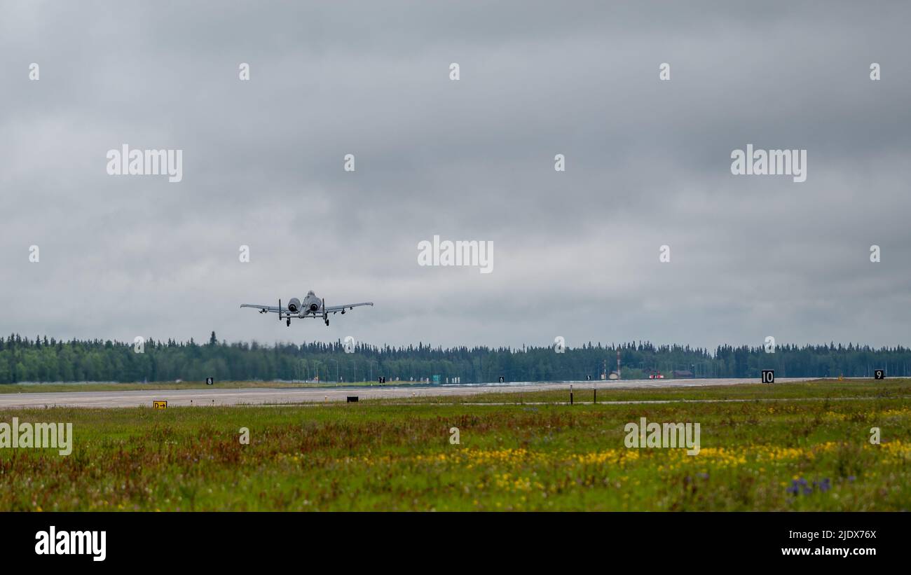An A-10 Thunderbolt II assigned to the 25th Fighter Squadron takes off ...