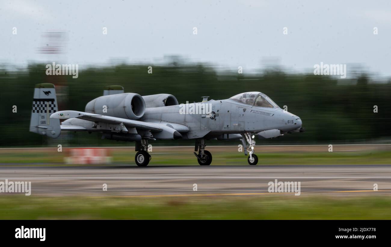 An A-10 Thunderbolt II assigned to the 25th Fighter Squadron takes off ...