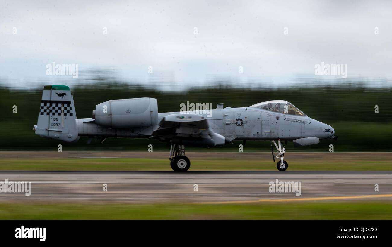 An A-10 Thunderbolt II assigned to the 25th Fighter Squadron takes off ...