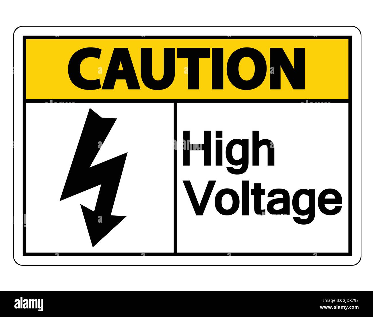Caution high voltage sign on white background,Vector Illustration Stock ...
