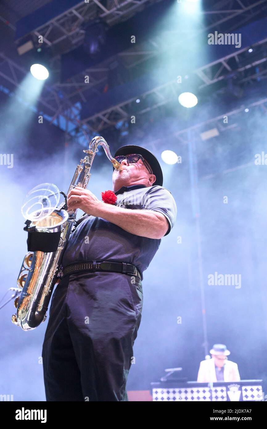June 23, 2022, Madrid, Spain: Saxophone player LEE THOMPSON from ...