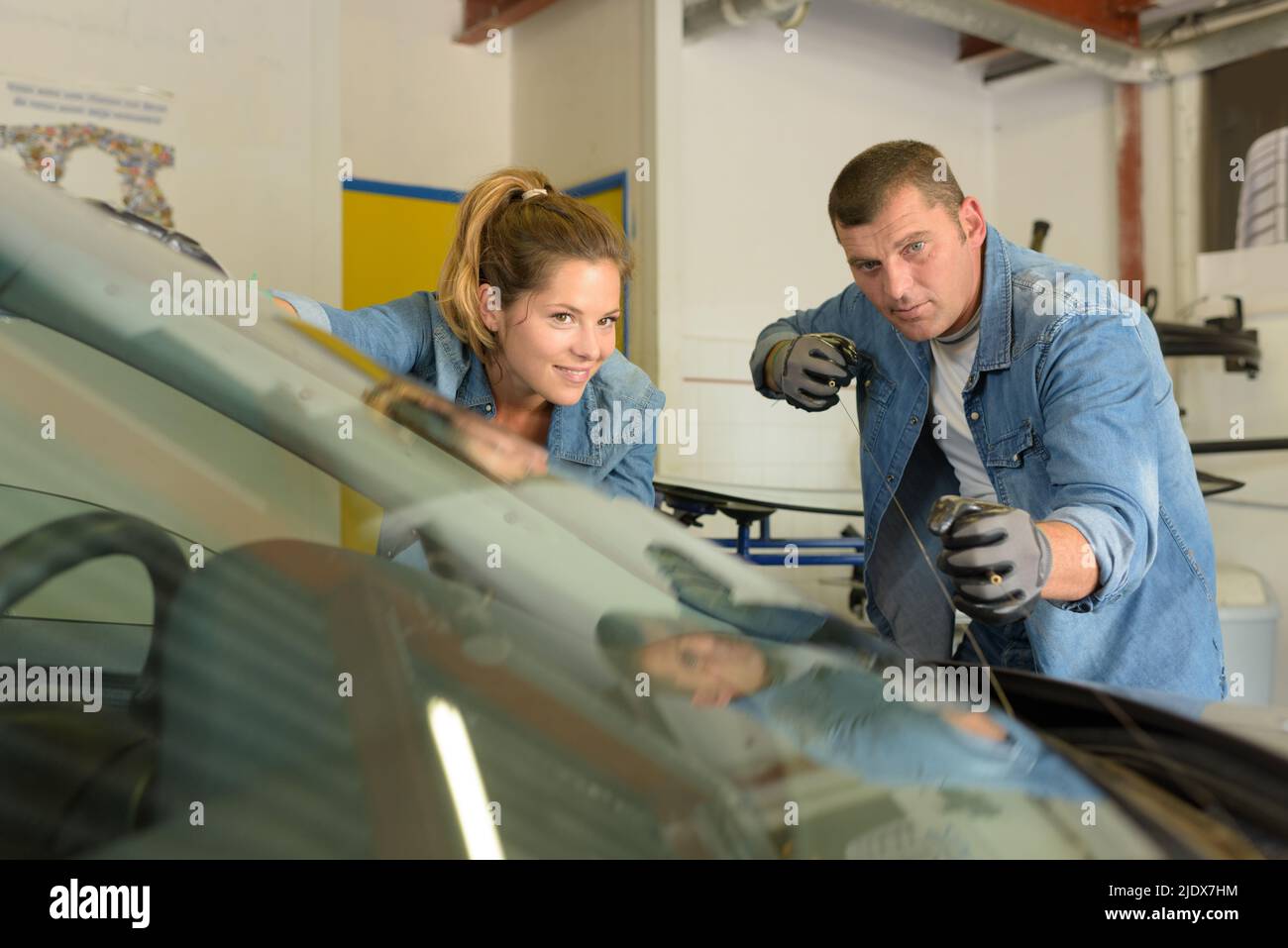two mechanics are at work Stock Photo - Alamy