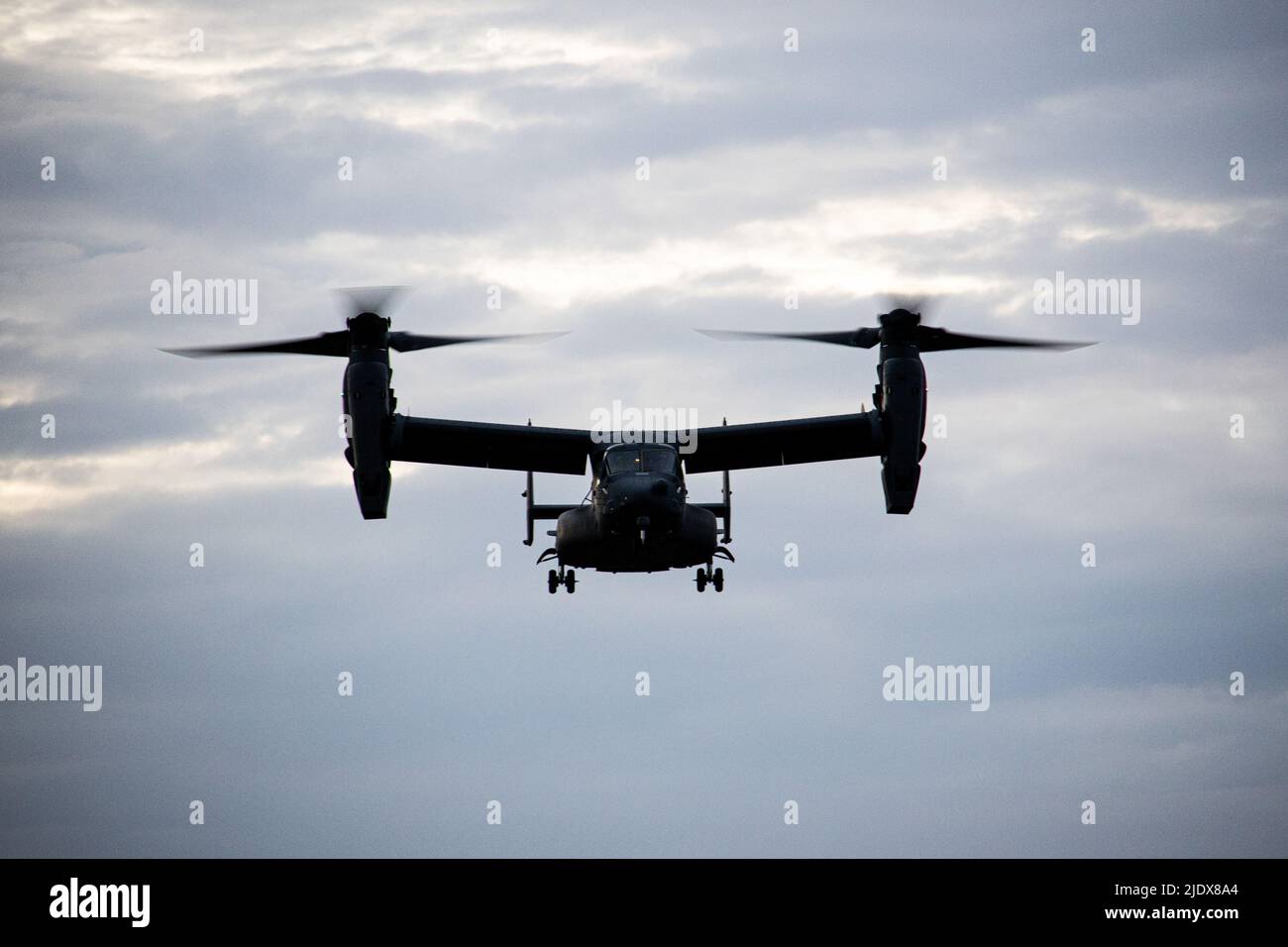 A U.S. Air Force CV-22 Osprey with 7th Special Operations Squadron ...