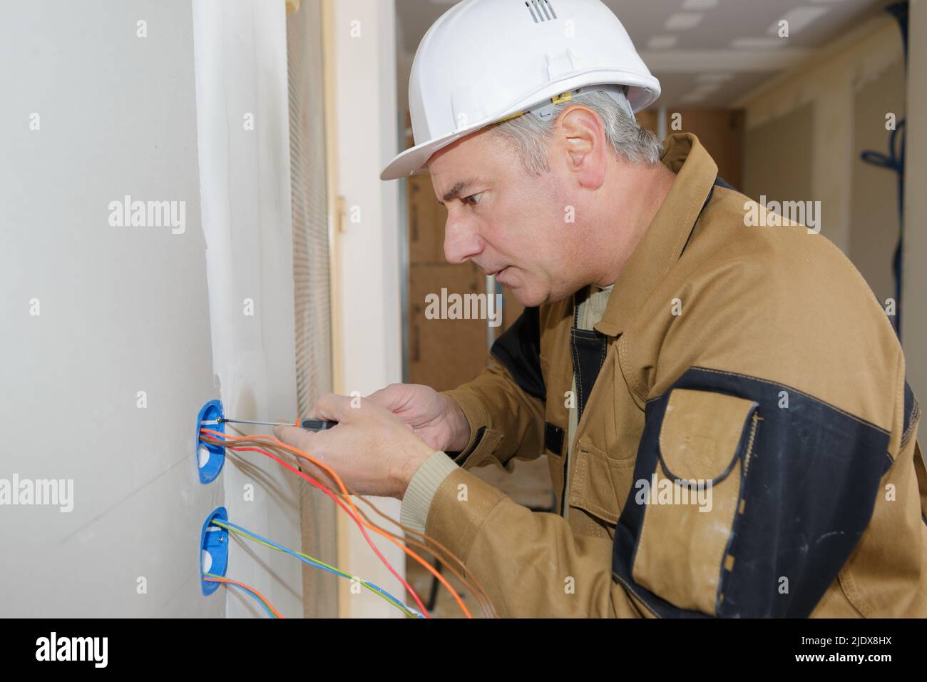 Electrician safety wiring pliers wall hi-res stock photography and ...