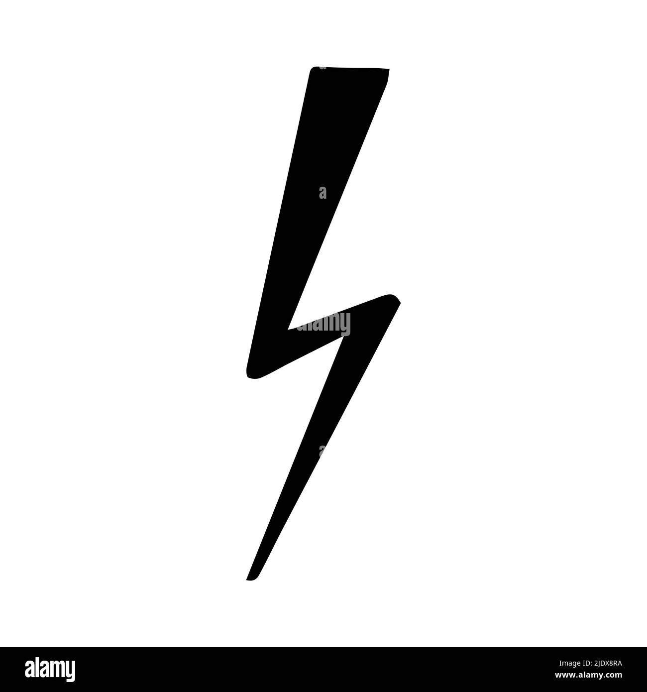 Lighting bolt symbol in doodle style power simple abstract sign ...