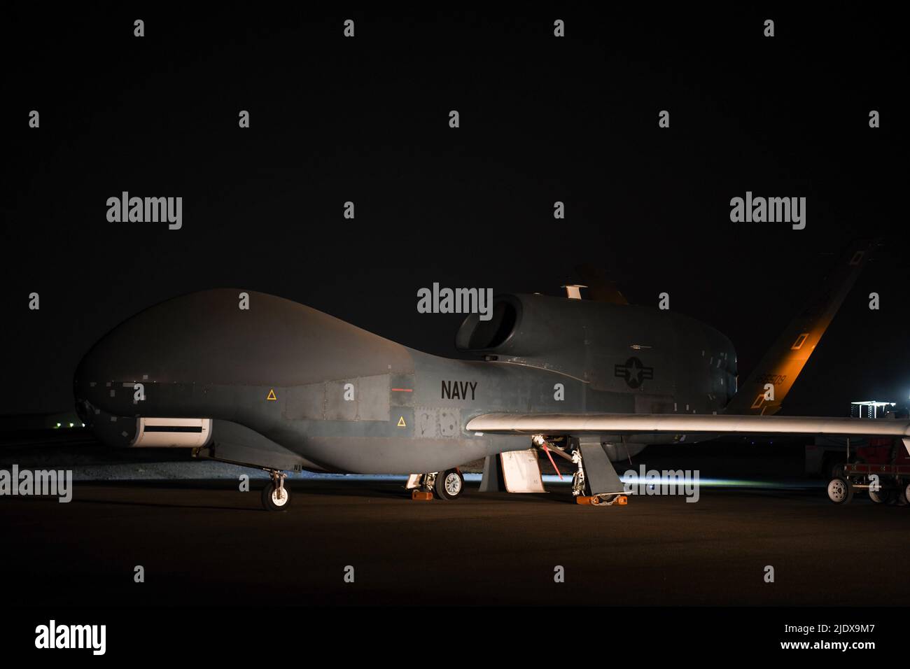 The last U.S. Navy RQ-4 Global Hawk, attached to the Broad Area Maritime Surveillance ...