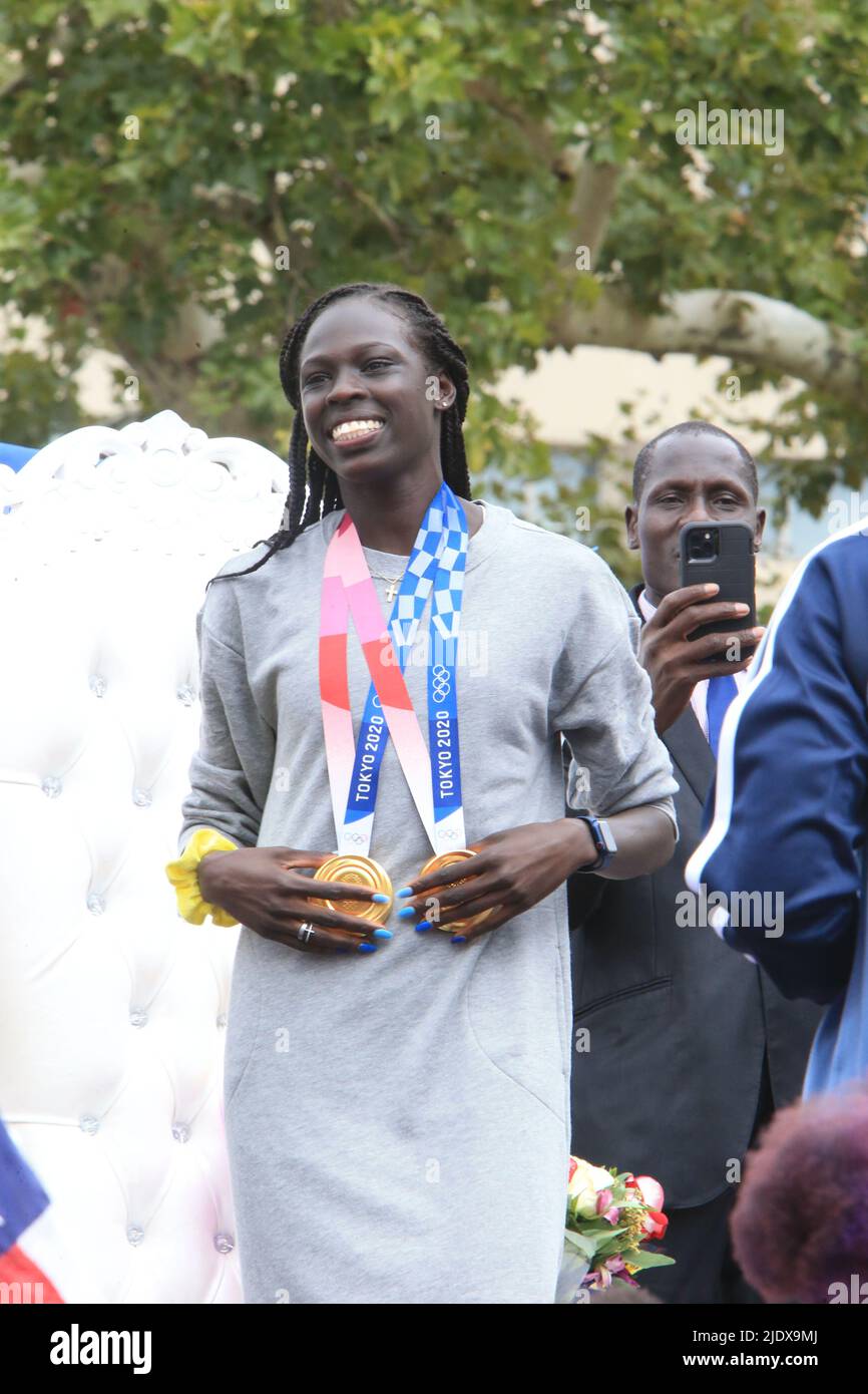 Olympic Gold Medallist Athing Mu was honoured with a parade from ...