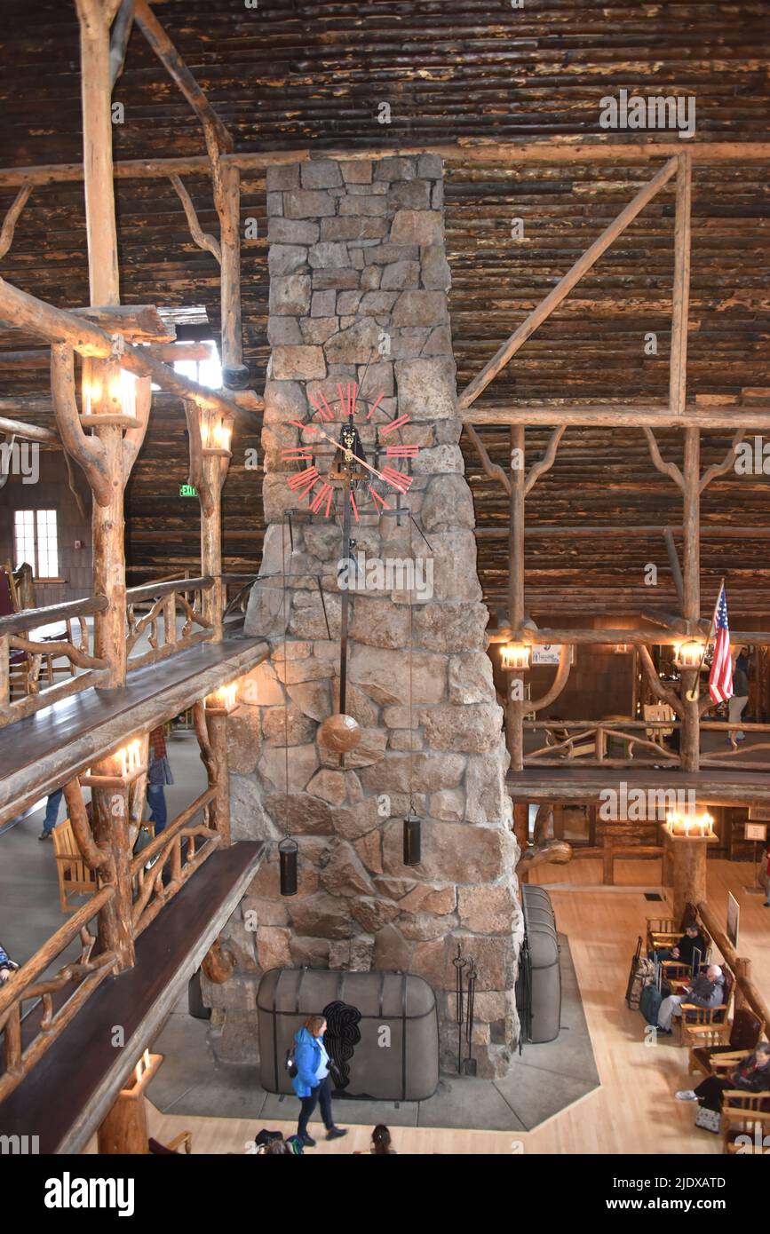 Yellowstone National Park USA 5/21-24/2022. Old Faithful Inn grand ...