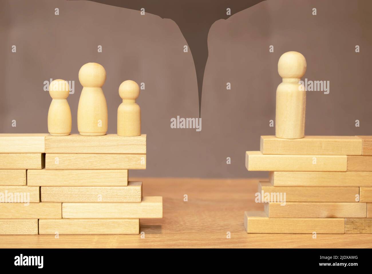 Conceptual photo of one small family gathering together Stock Photo - Alamy