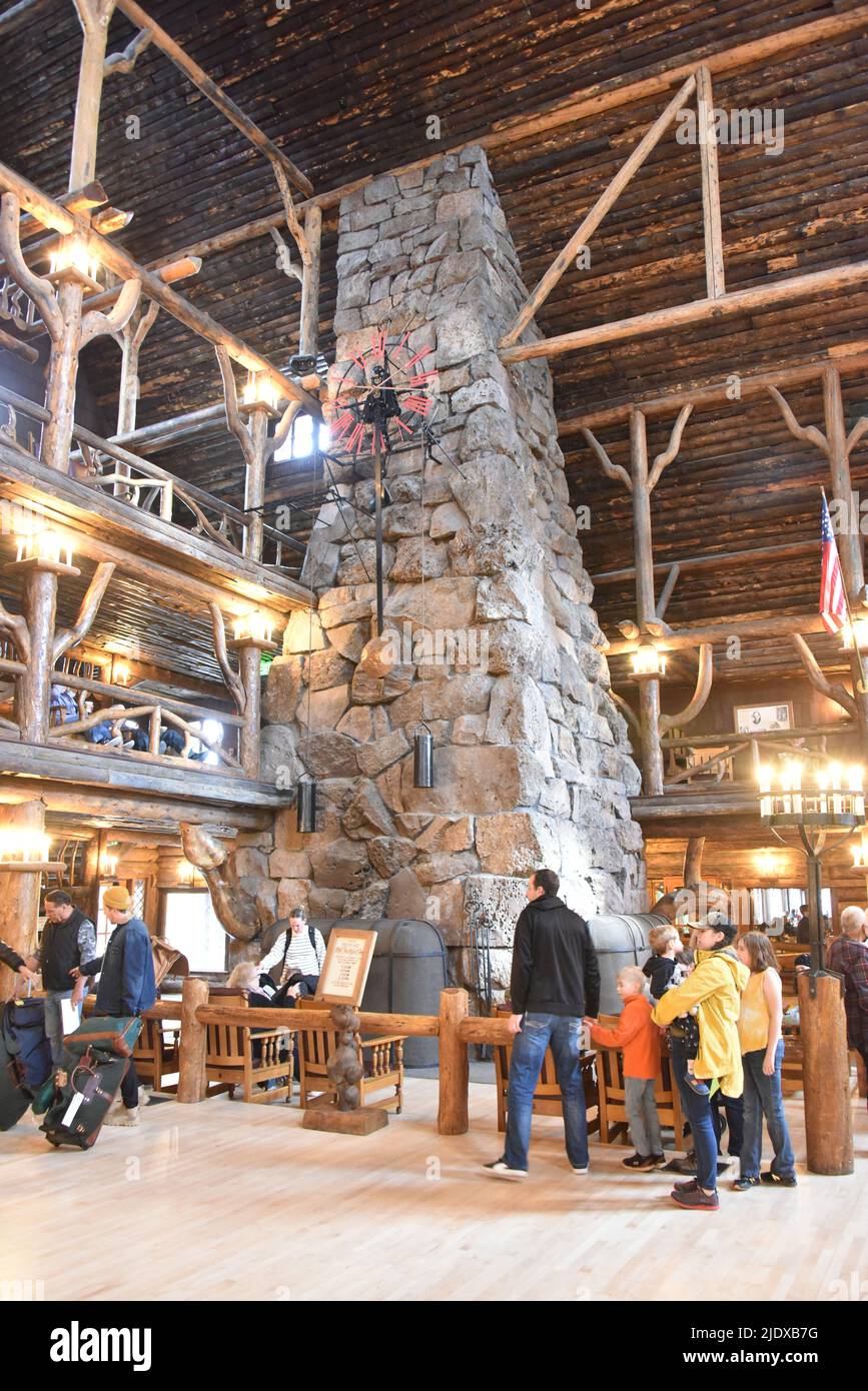 Yellowstone National Park USA 5/21-24/2022. Old Faithful Inn grand ...