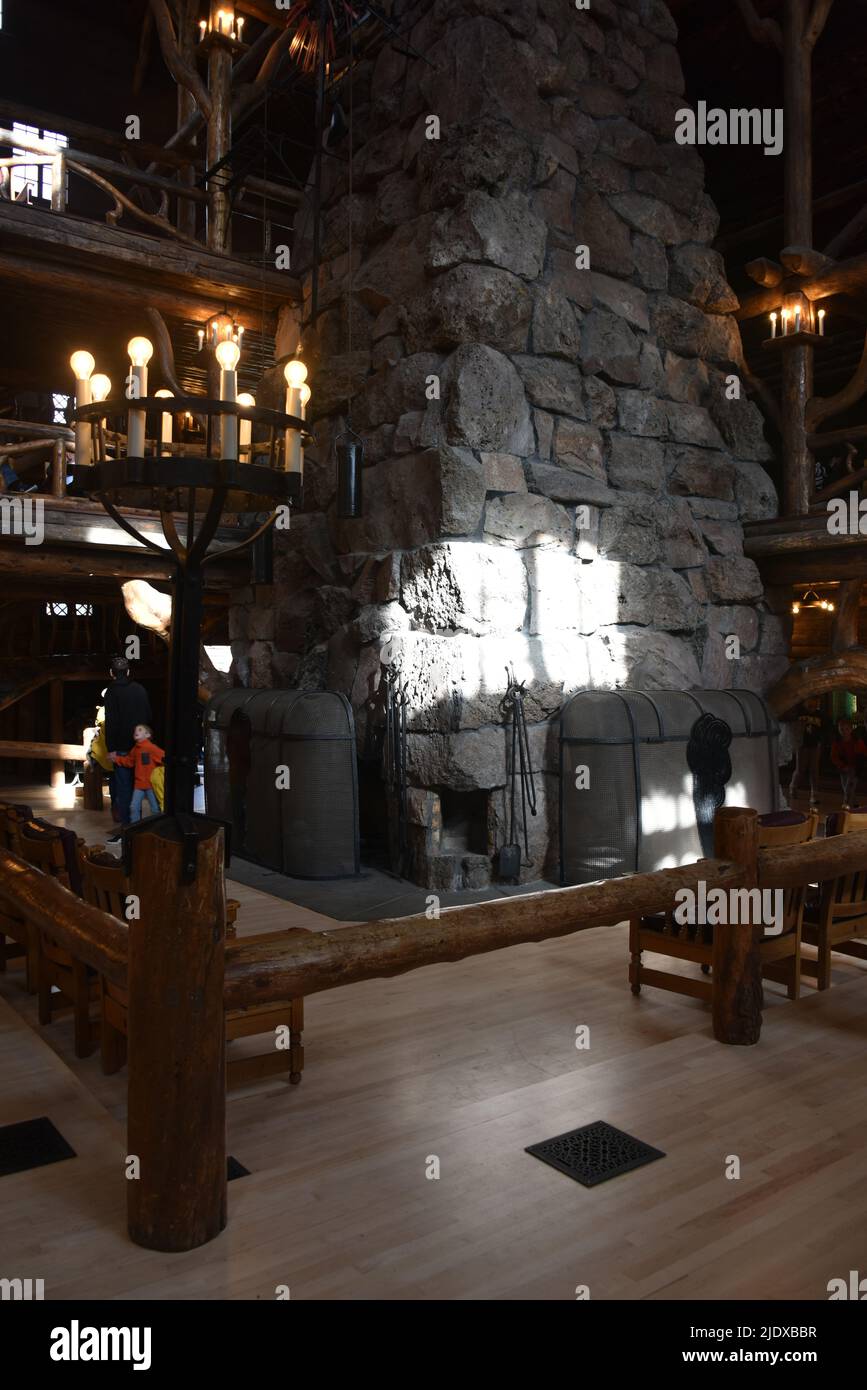 Yellowstone National Park USA 5/21-24/2022. Old Faithful Inn grand ...