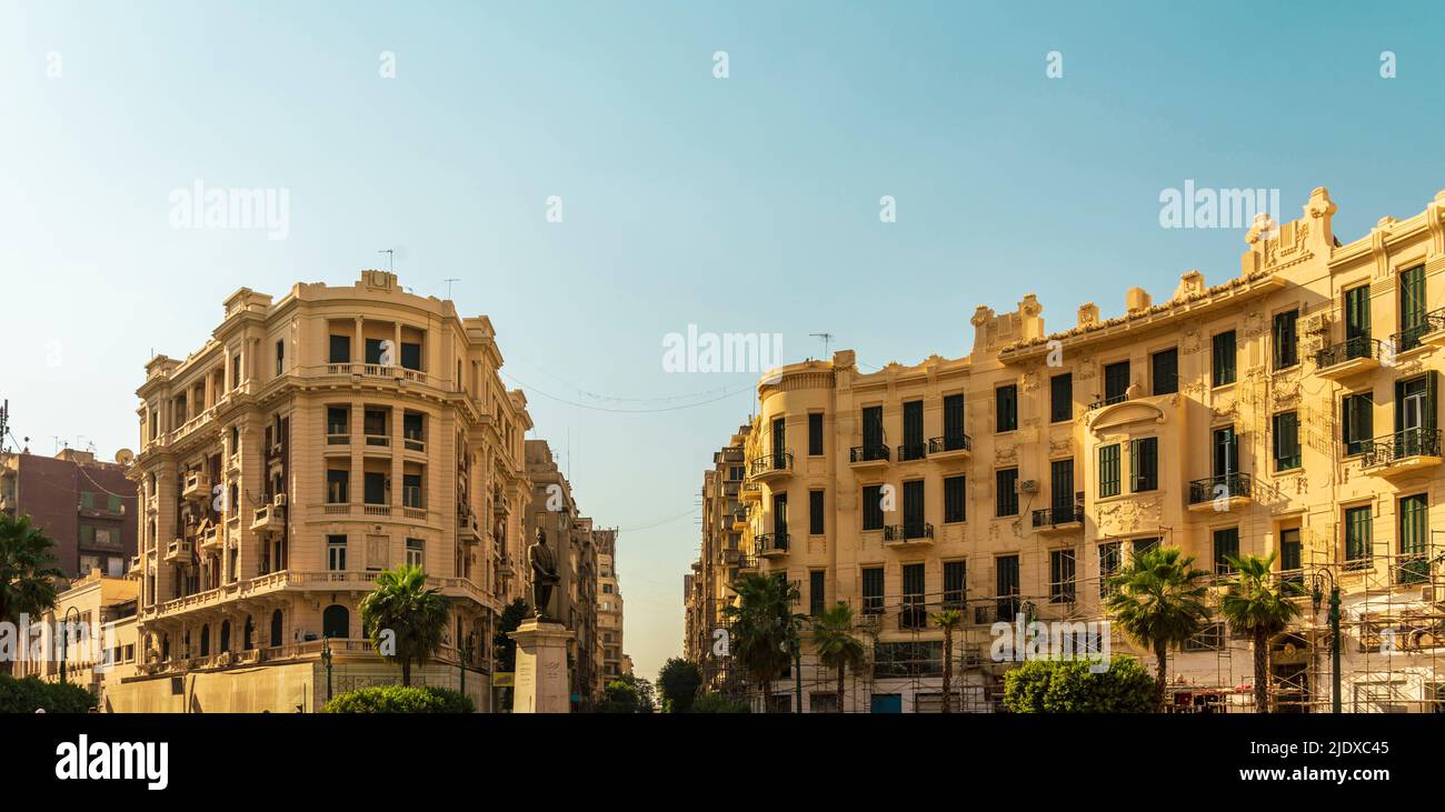 Egypt, Cairo, Historic buildings surrounding Talaat Harb Square in ...