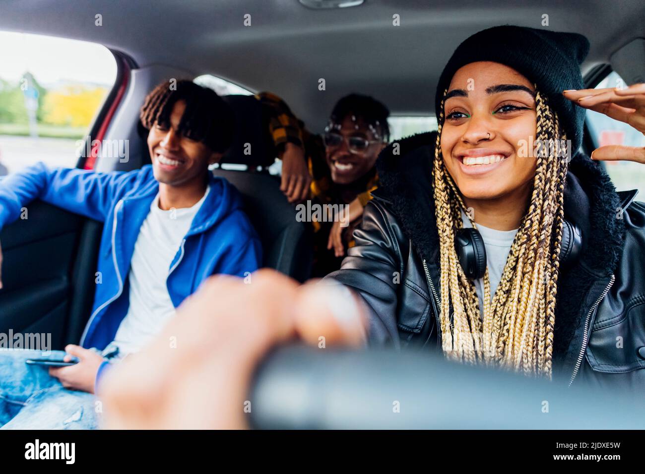 Happy friends driving italy hi-res stock photography and images - Alamy