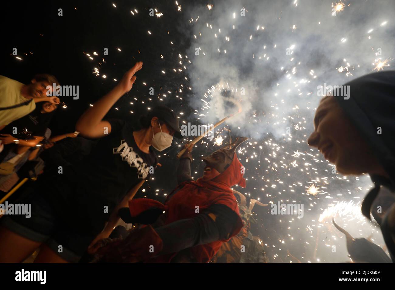 Palma, Spain. 23rd June, 2022. At the traditional Correfoc on St. John ...
