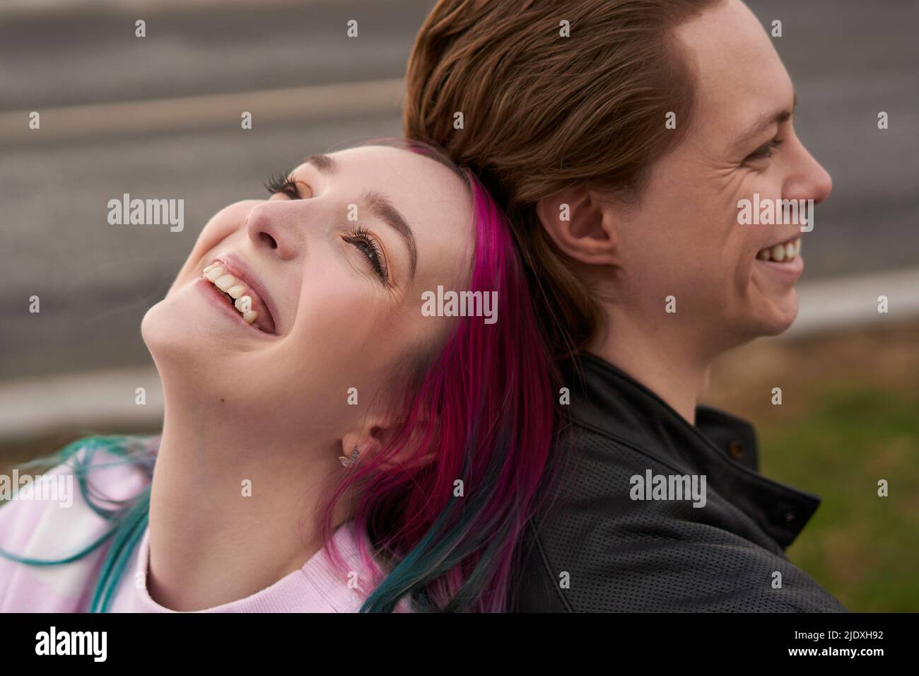 Back to each other hi-res stock photography and images - Alamy