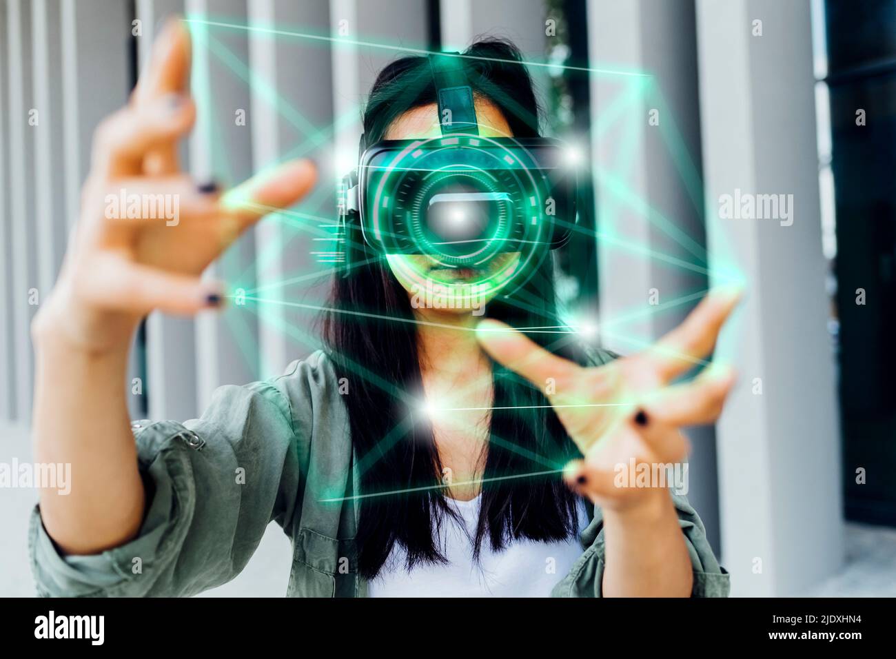 Digital interface woman hi-res stock photography and images - Alamy