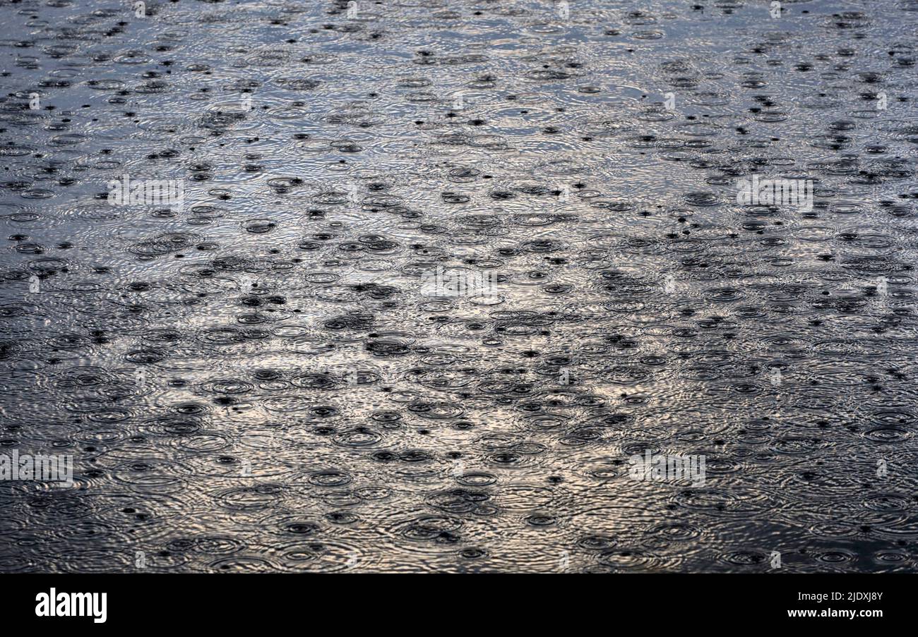 Rippled water surface during rain Stock Photo - Alamy