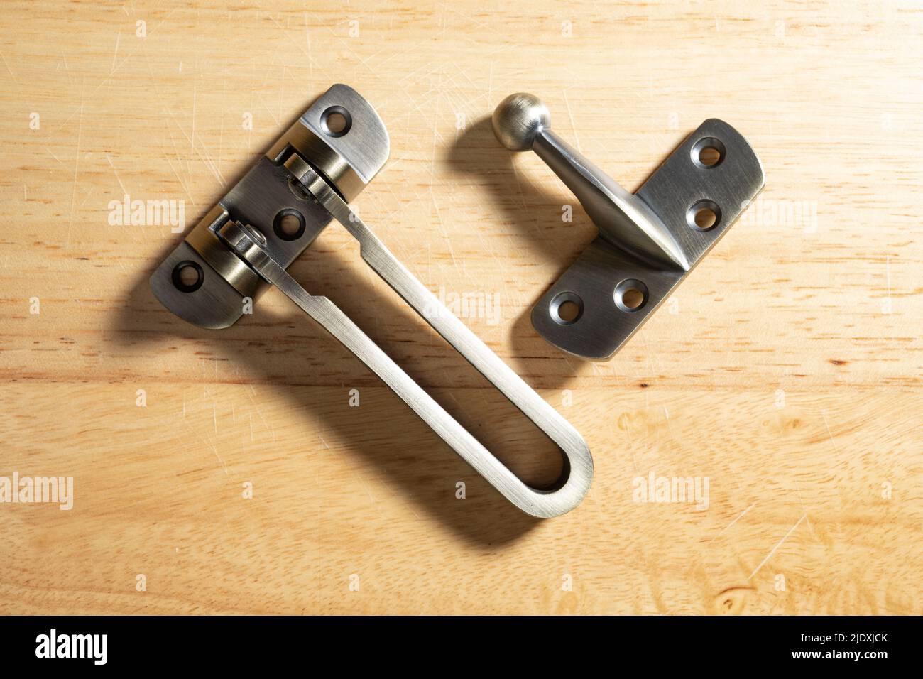 top view stainless steel safety latch Stock Photo - Alamy