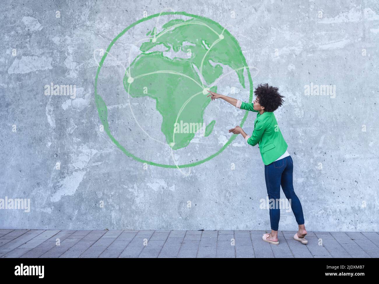 Person looking at world globe hi-res stock photography and images - Alamy