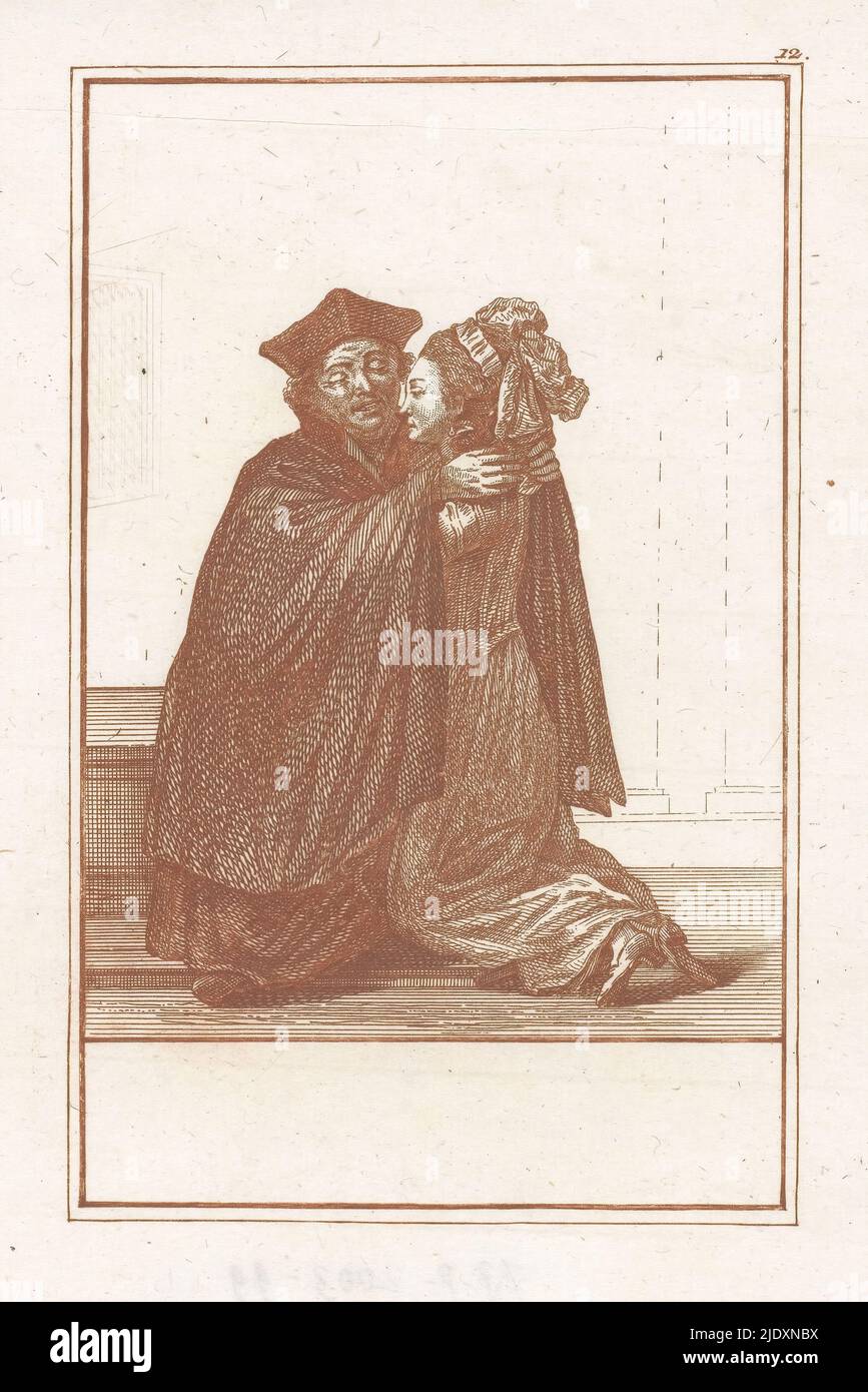 Monk embraces a young woman, Abuses of the Catholic Clergy (series ...