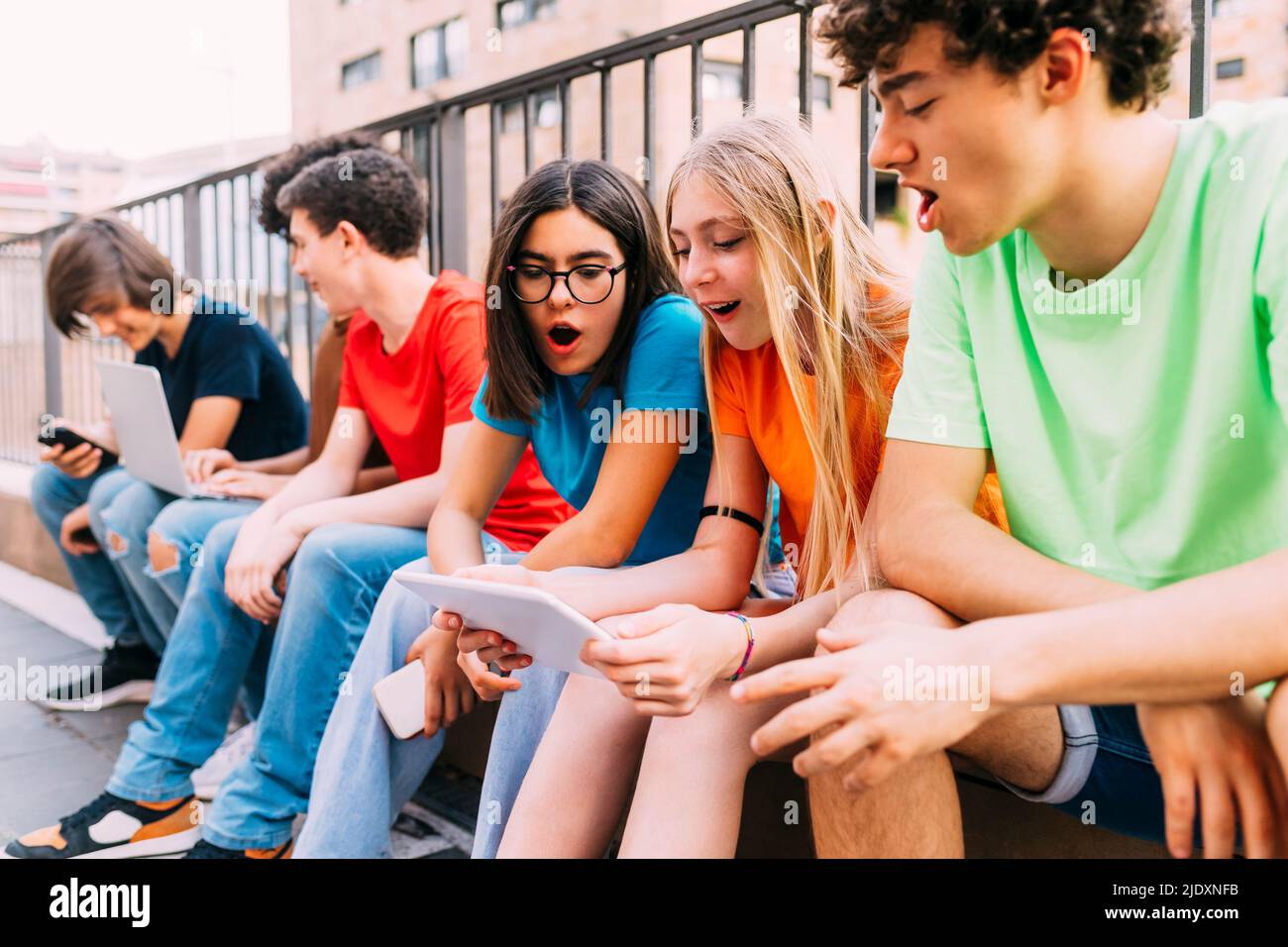 Children using internet surprised hi-res stock photography and images ...