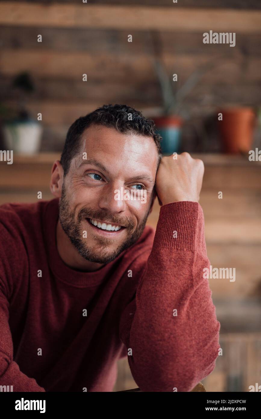 Happy man head beard hi-res stock photography and images - Alamy