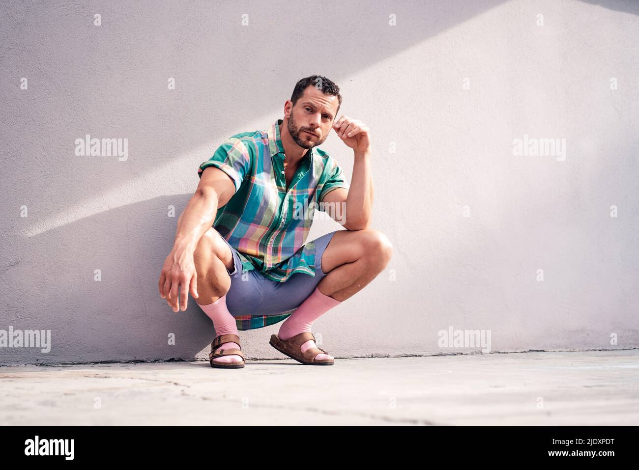 Man wearing shorts socks hi-res stock photography and images - Alamy