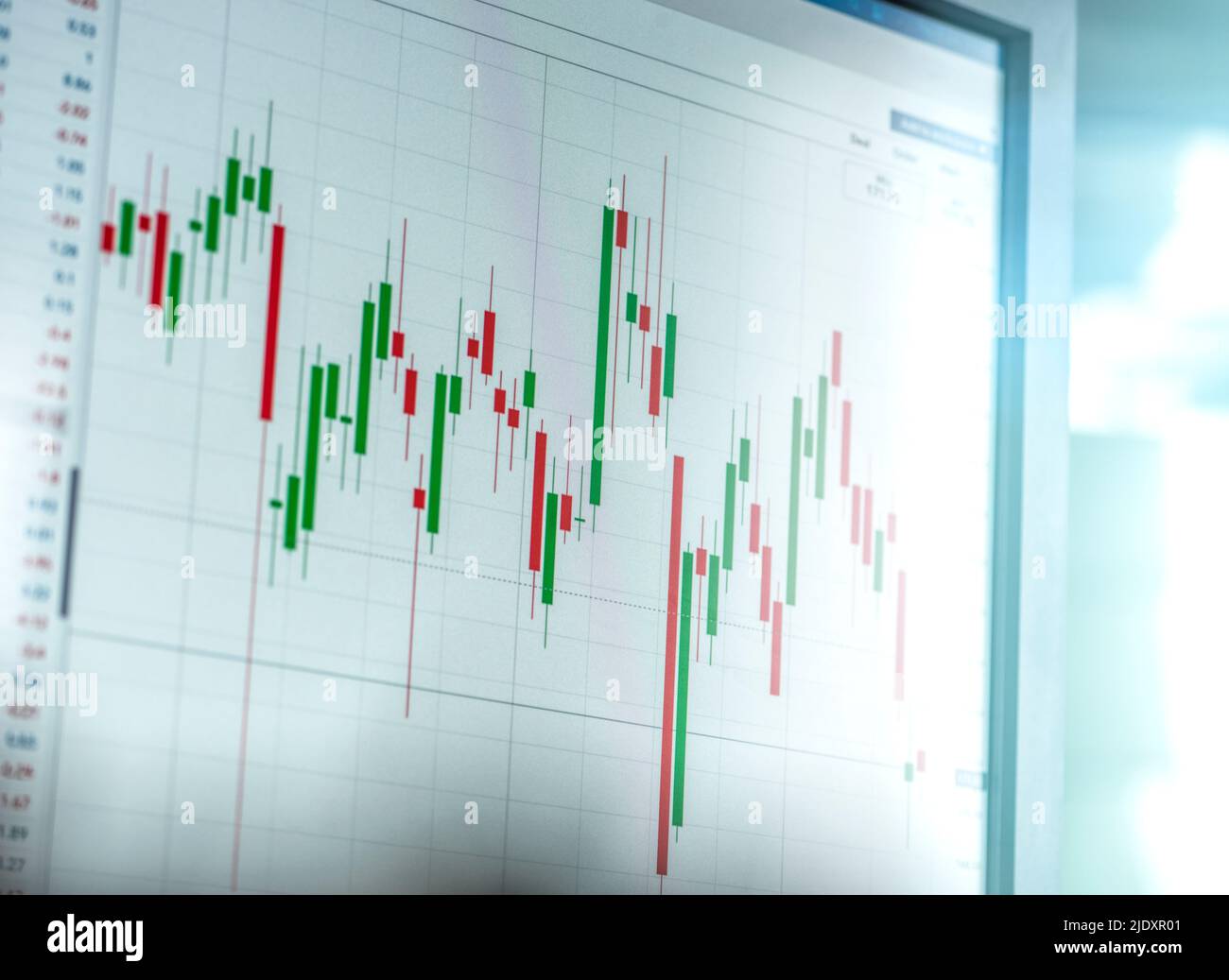 Stock market data on device screen at office Stock Photo - Alamy
